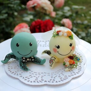 Funny Tattoo Octopus Wedding Cake Topper for Inked Brides and Grooms ...