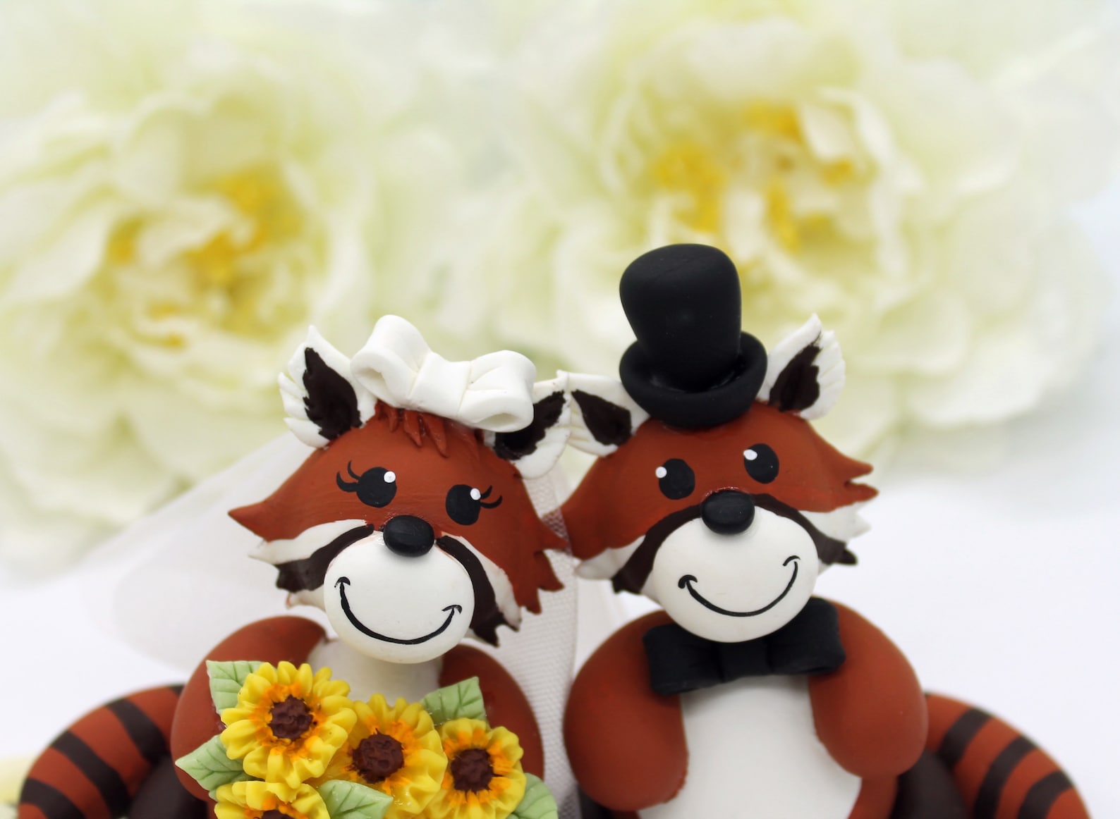 Red Panda Winter Wedding Cake Topper, Custom Hand Made Funny Animal ...