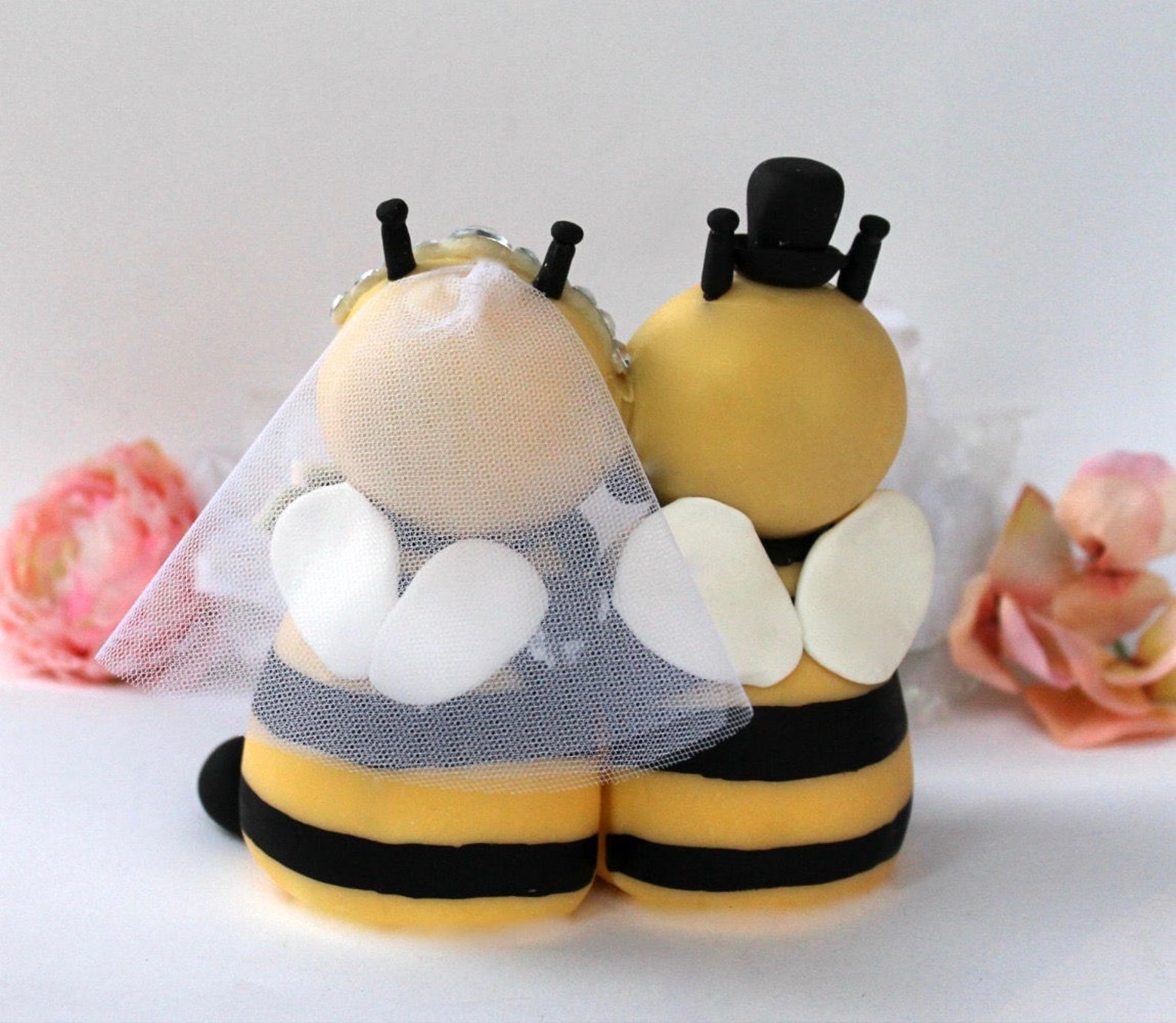 Wedding Bee Cake Topper Bumble Bee Cake Topper Hugging Bride | Etsy