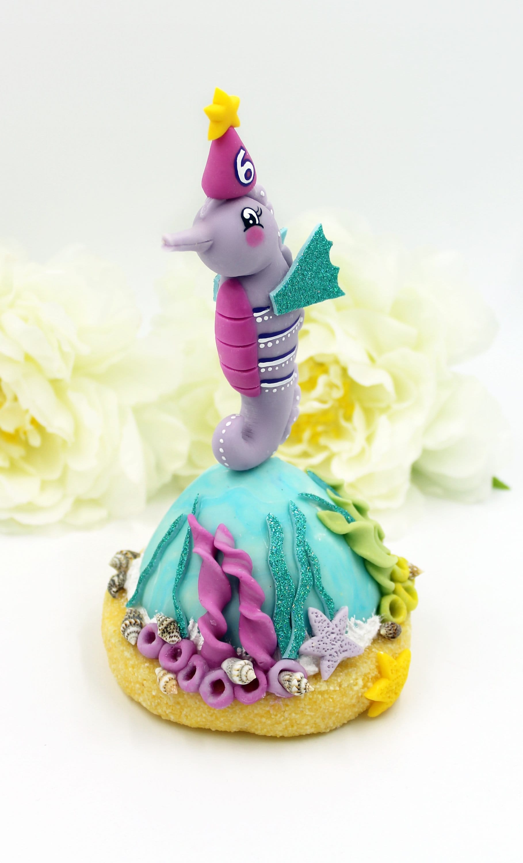 Seahorse Birthday Cake Topper Seahorse Decor Under the Sea | Etsy