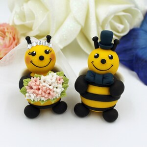 Bee Wedding Cake Topper, Personalized Bee Bride and Groom, Funny Cute ...