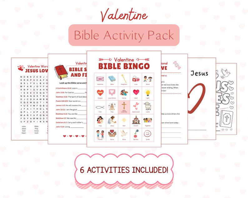 Christian Valentine Activity Pack | Bible Bingo + Devotional + Games ...