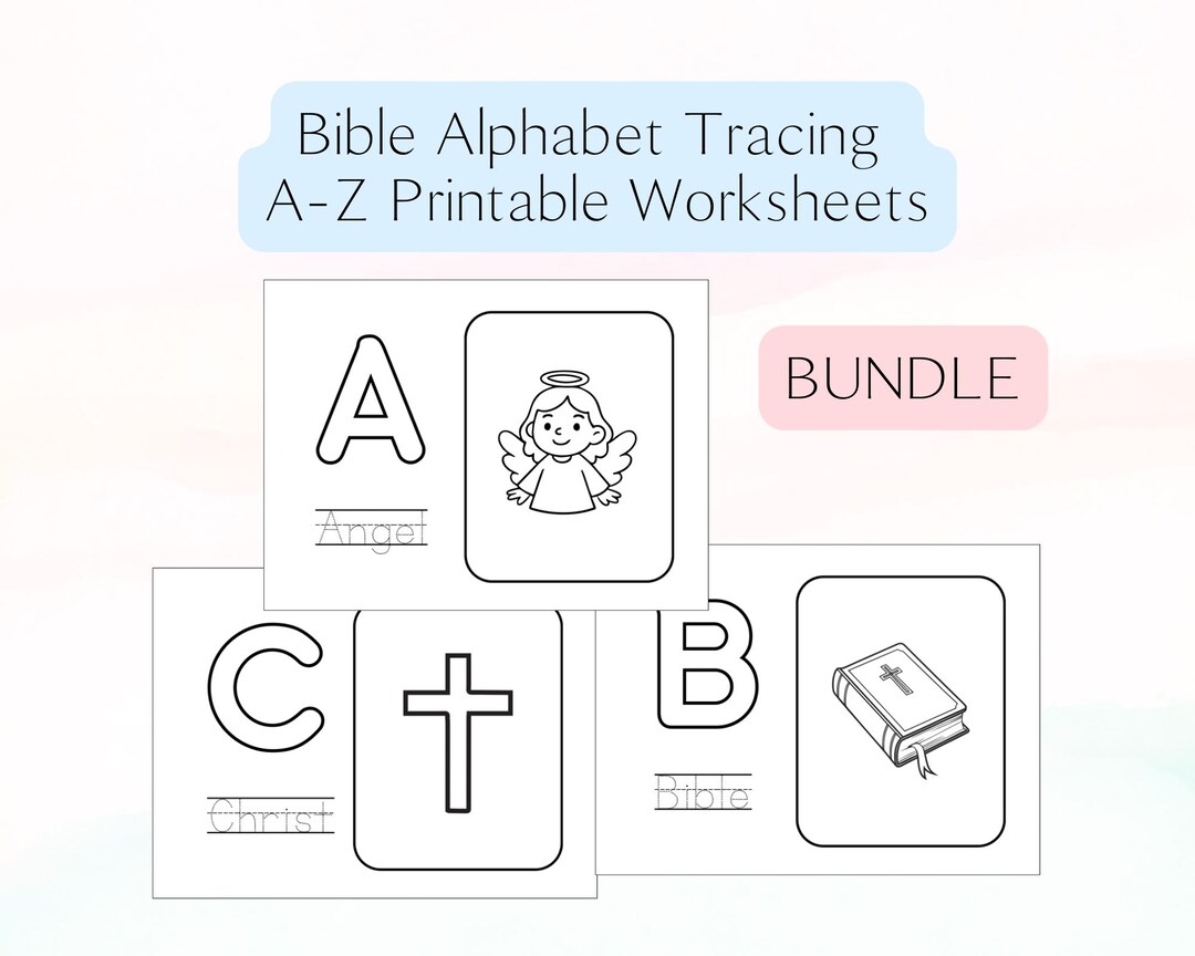 Christian Alphabet Tracing Worksheets | Preschool Coloring Pages ...