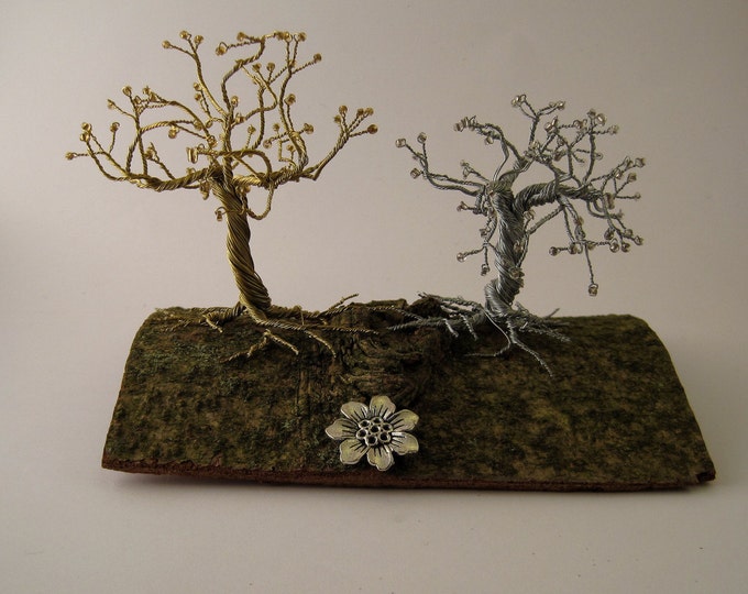 Trees of Legend, Wire Copper Tree Sculpture Laurelin & Telperion - Etsy