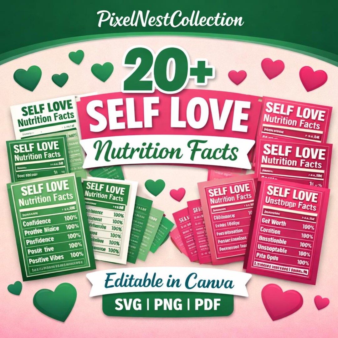 20+ Self Love Nutrition Facts | Self-care Nutrition Label for Mugs ...