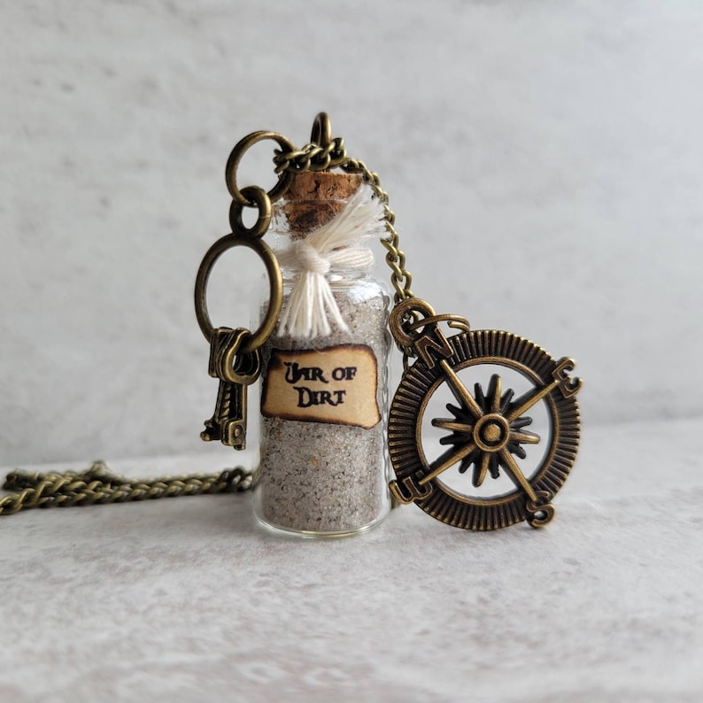 Pirates of the Caribbean Jar of Dirt Necklace With Compass and - Etsy