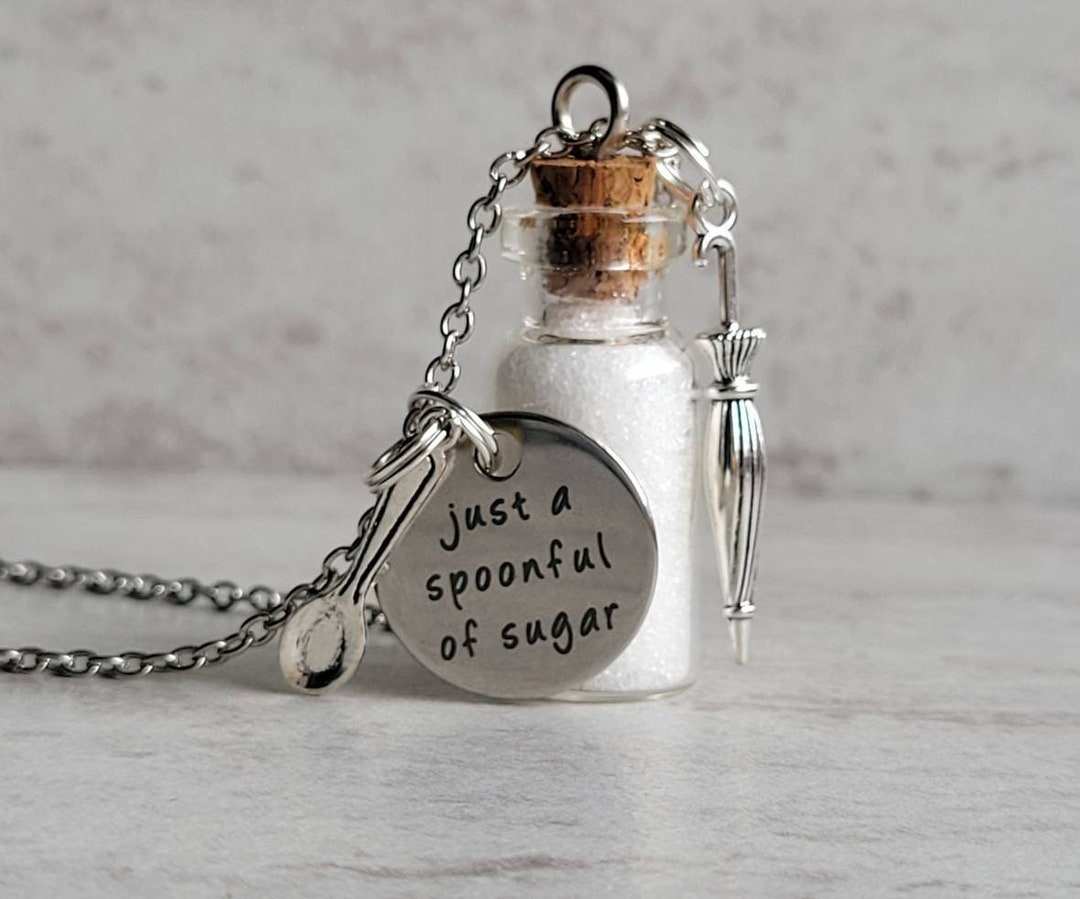 Mary Poppins "just a Spoonful of Sugar" Vial Necklace With Sugar and ...