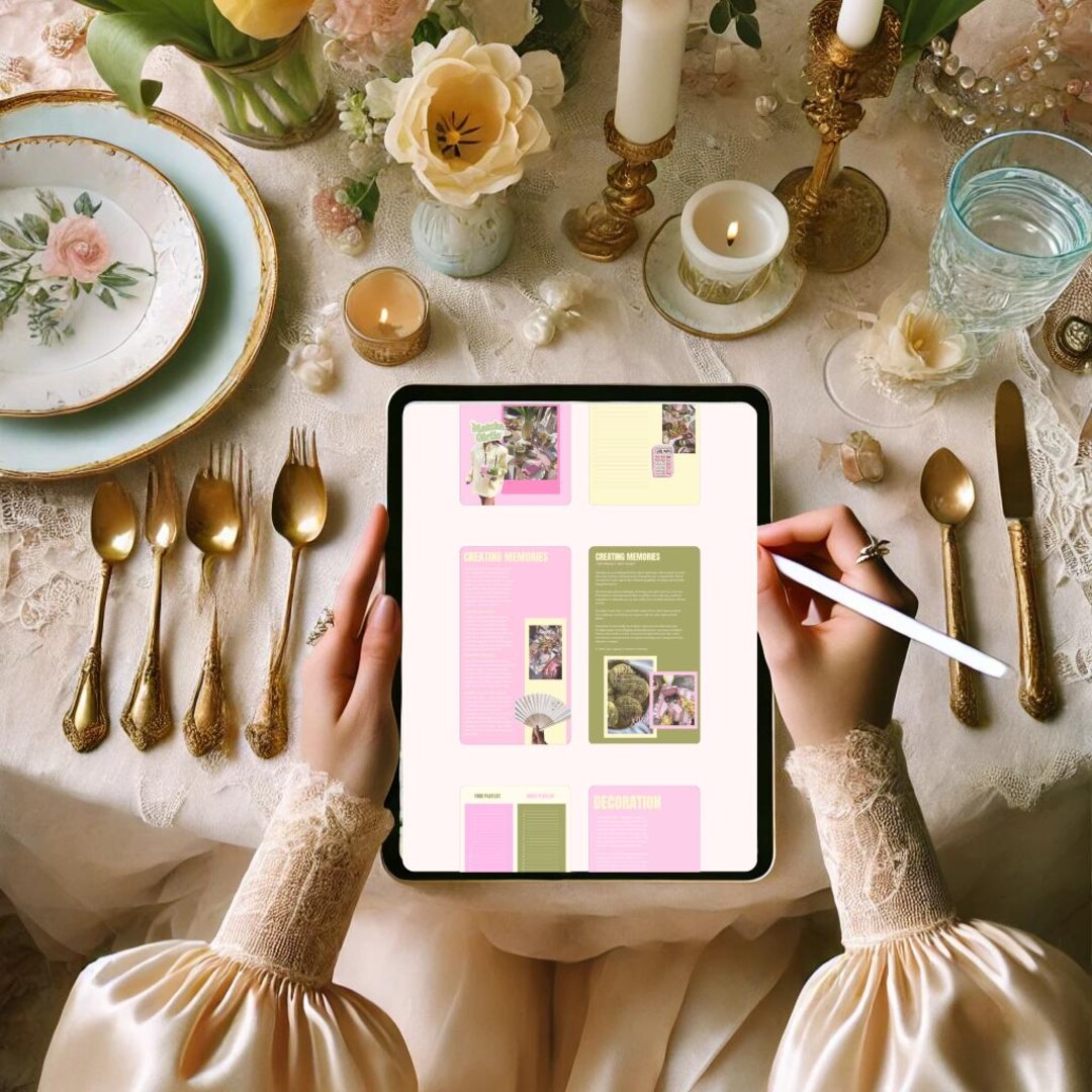 Bridgerton Inspired Party Planner Template | Fillable Aesthetic ...