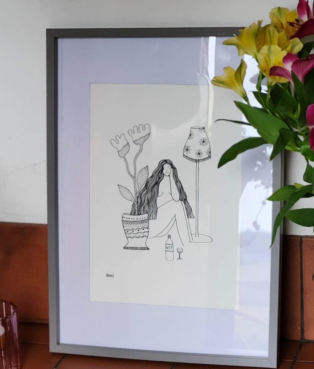 WTF Art Print, Black & White Illustration on 300gsm Paper - Etsy
