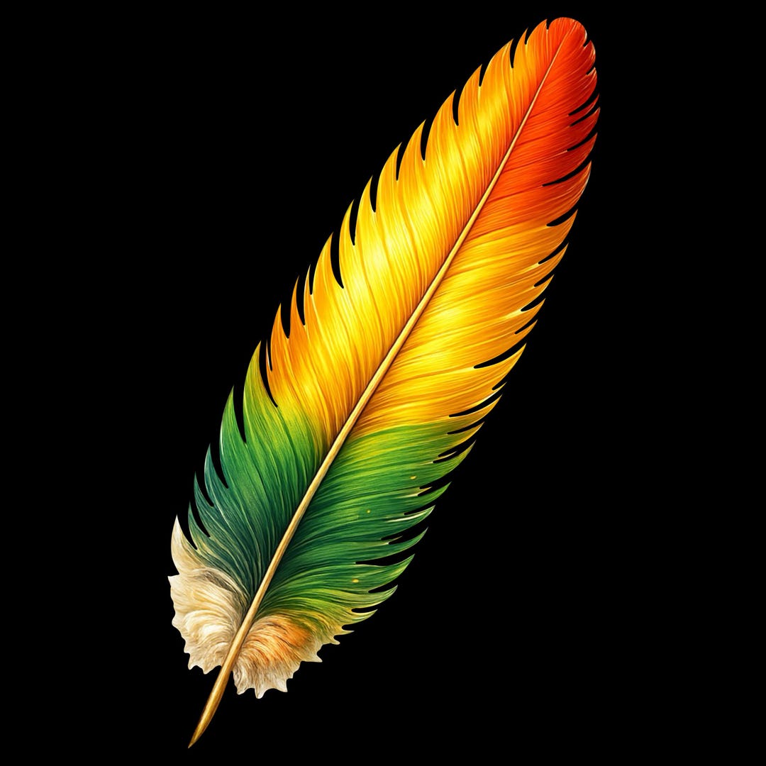 Sun Conure Feather PNG – Transparent Background, Bright Tropical ...