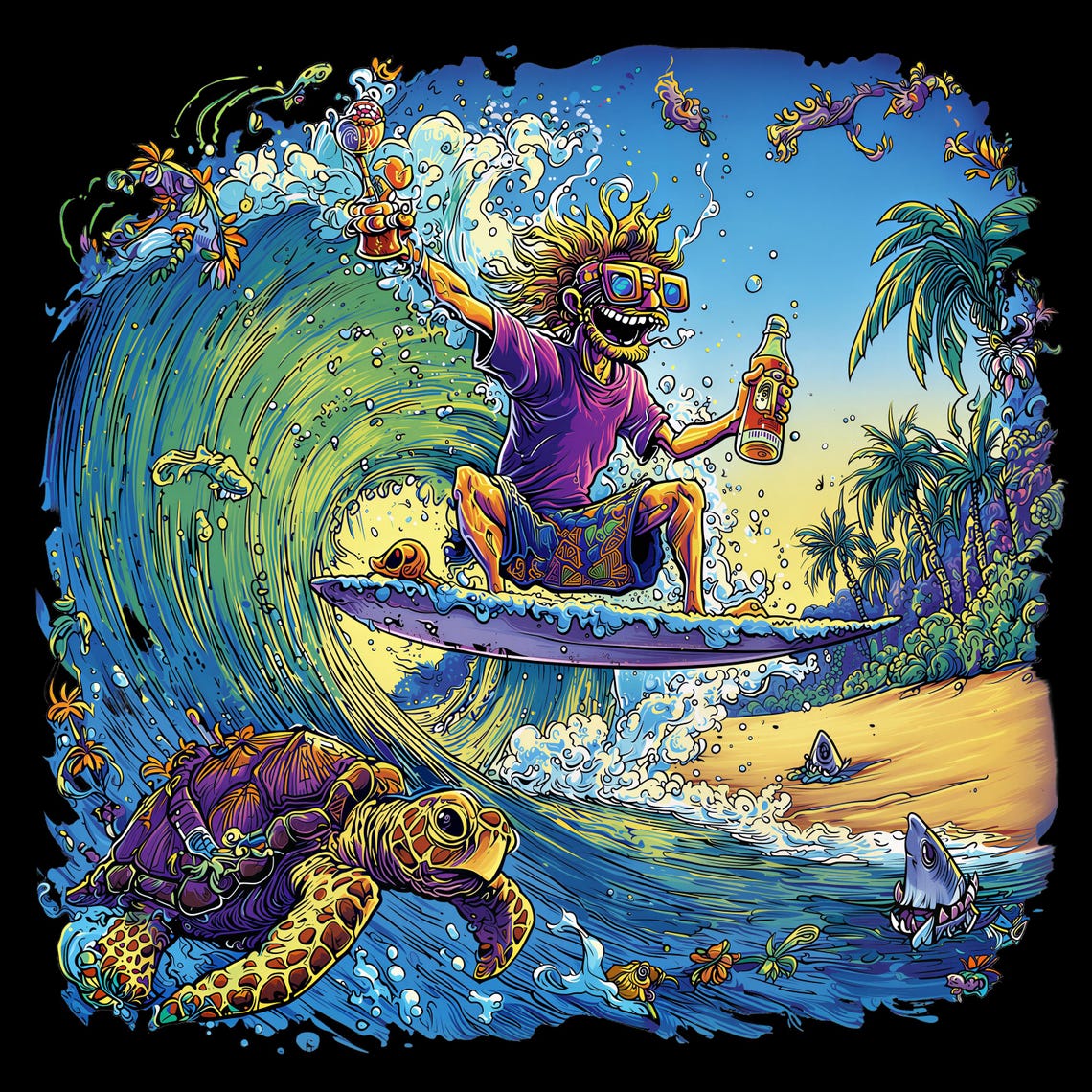 Cartoon Surfer PNG | Surfing Character Clipart | Beach Surf ...