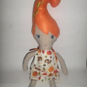 Handmade Orange Woodland Rag Doll, Soft Cloth Doll, Ragdoll ...