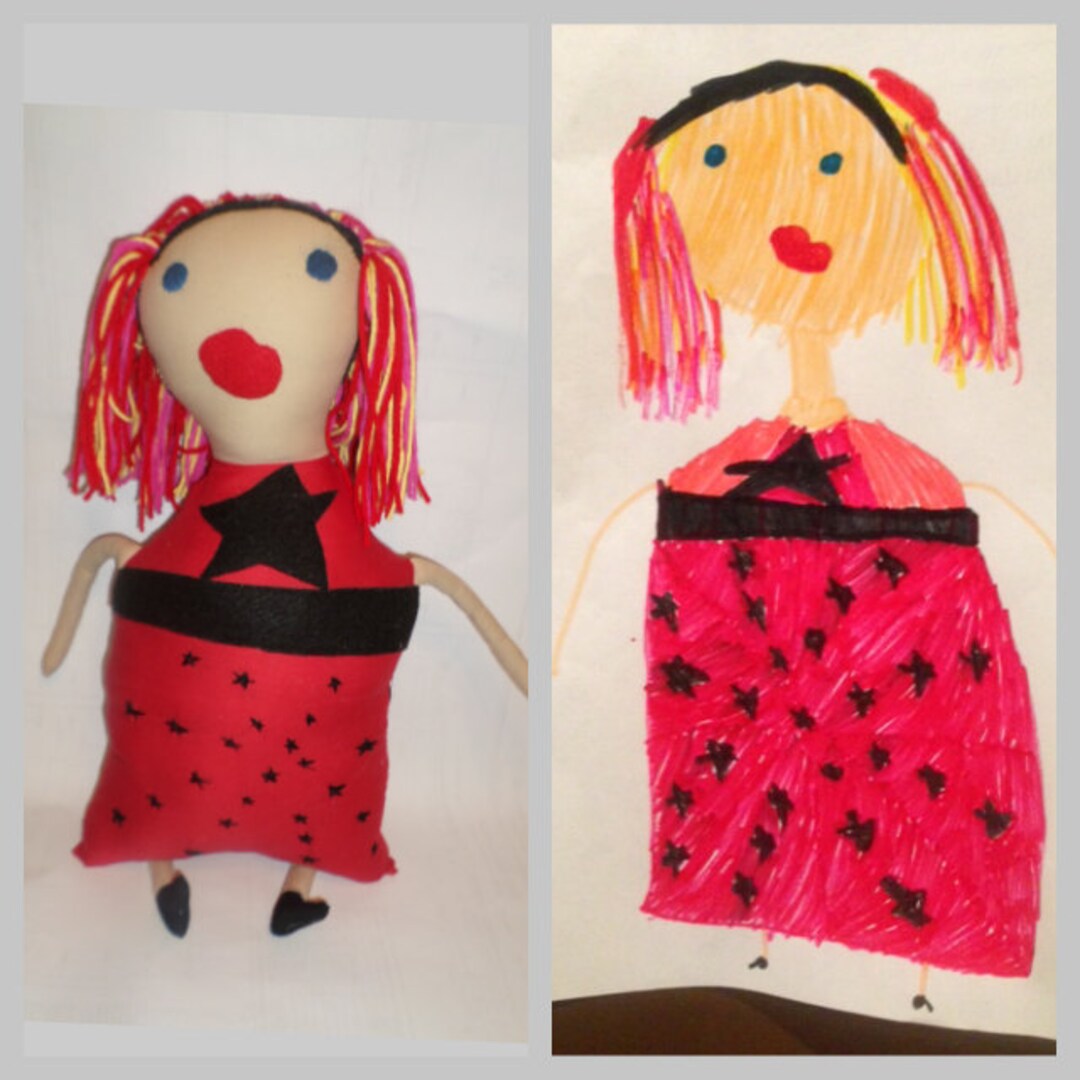 Your Child's Art Custom Made Toy, Draw Your Toy, Personalized Softie ...