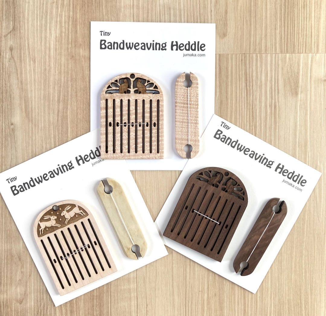 Solid Wood Tiny Rigid Heddle and Shuttle for Bandweaving, Backstrap ...
