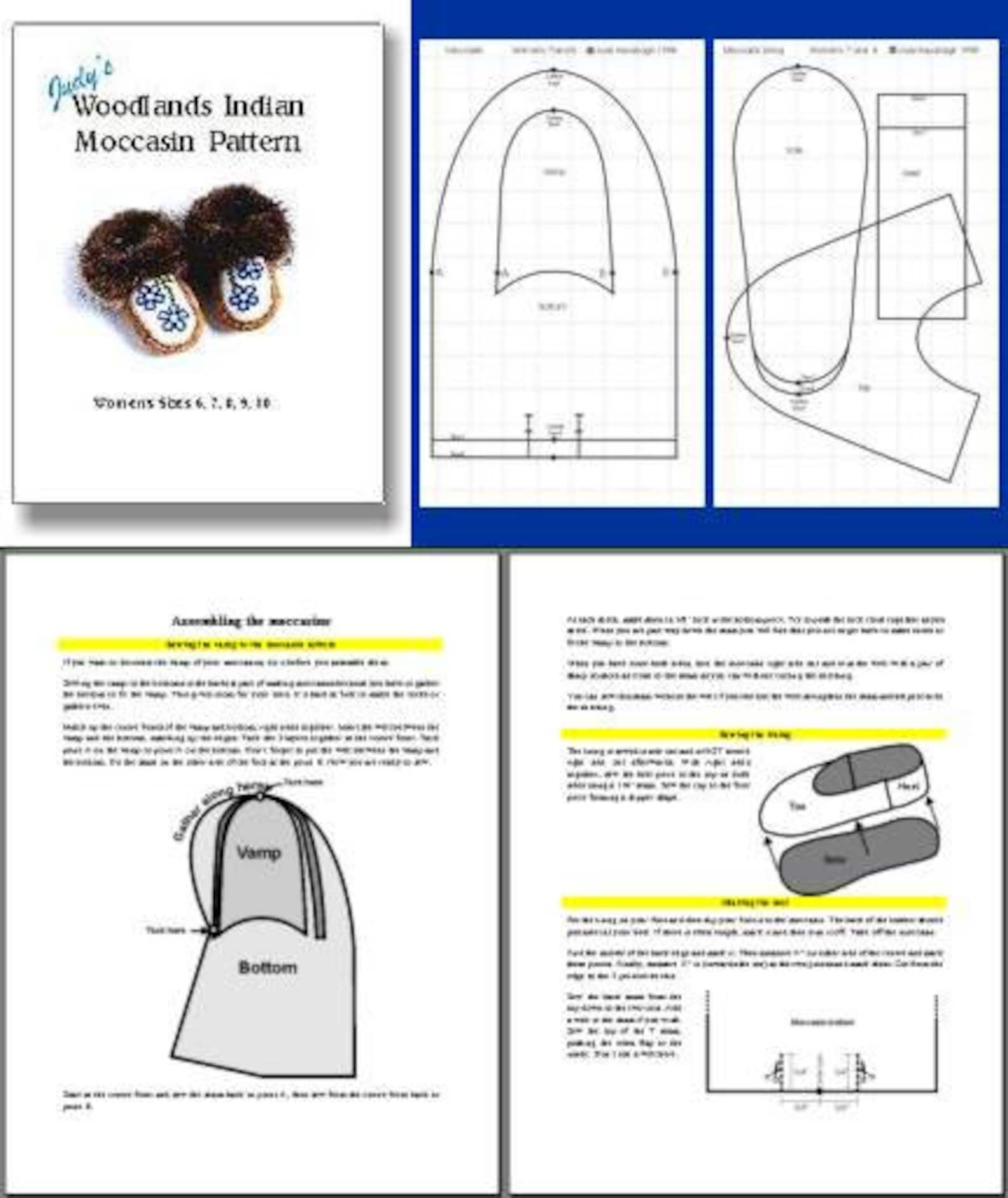 Women's Moccasin Pattern With Instruction Booklet, All Sizes, Gift for ...