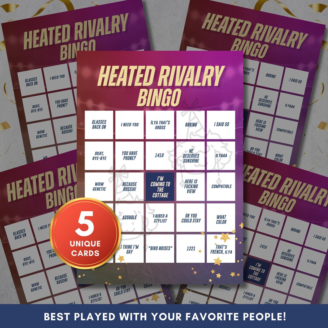 Heated Rivalry Bingo Game - Party Game | Instant Download and Printable ...