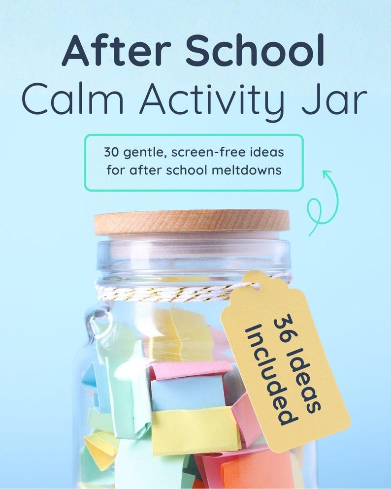 After School Calm Activity Jar | Screen-free Re-set Activities for Kids ...