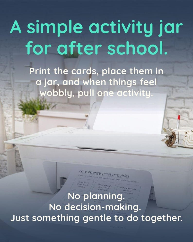 After School Calm Activity Jar | Screen-free Re-set Activities for Kids ...