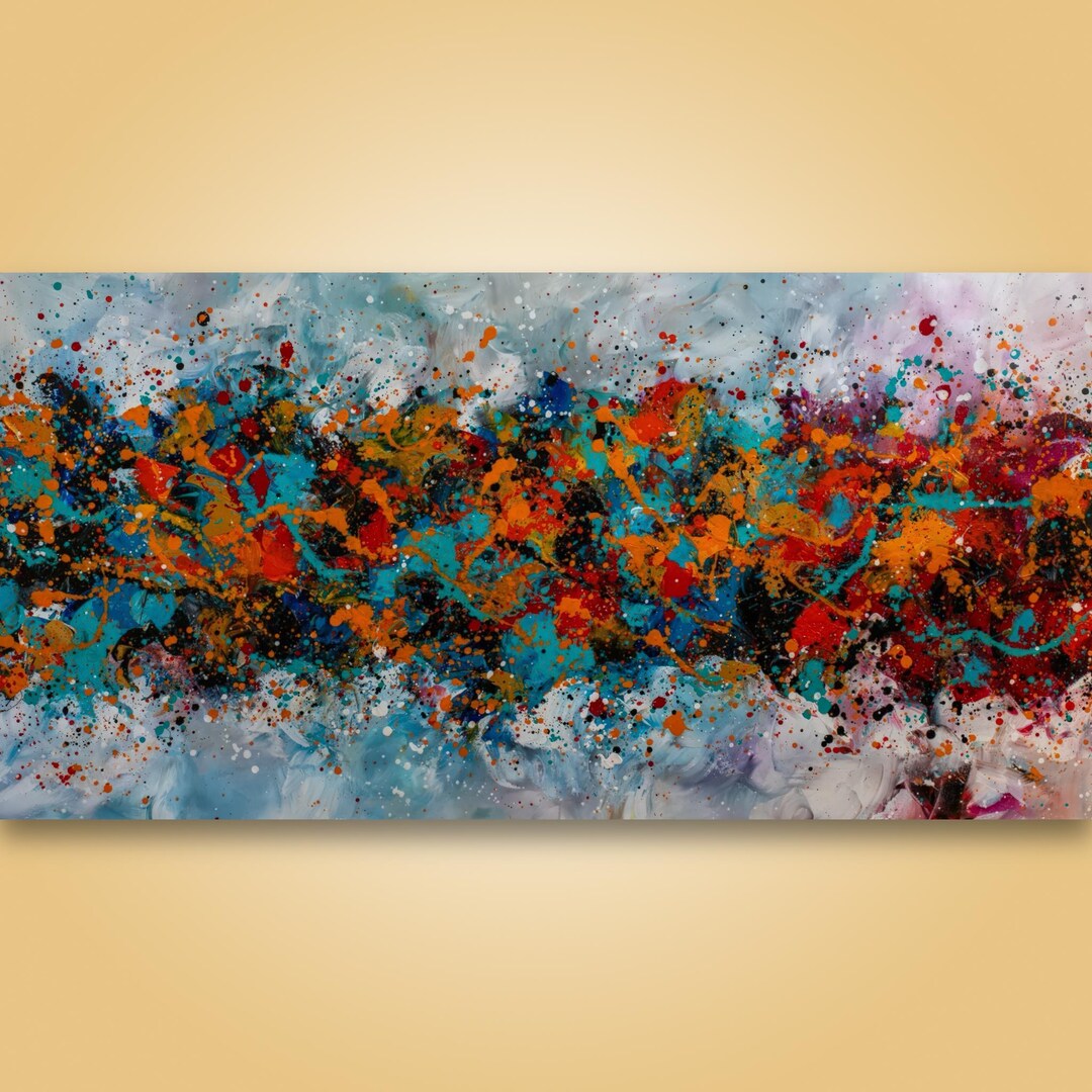 Original Abstract Expressionist Canvas Painting 60x30 Large ...