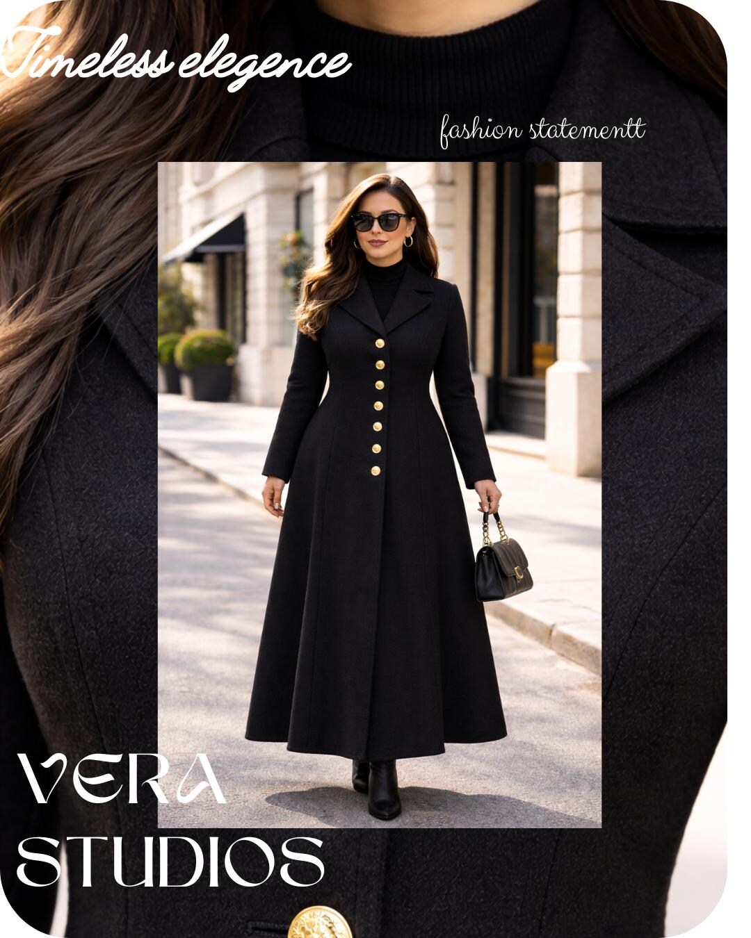Black Long A-line Wool Coat - Etsy