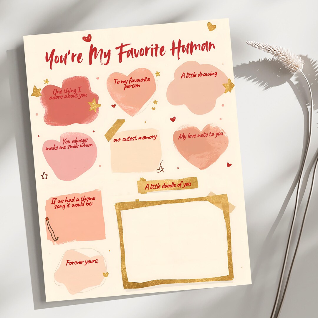 Valentine Fill in the Blank Printable Card | Favorite Human Love Notes ...