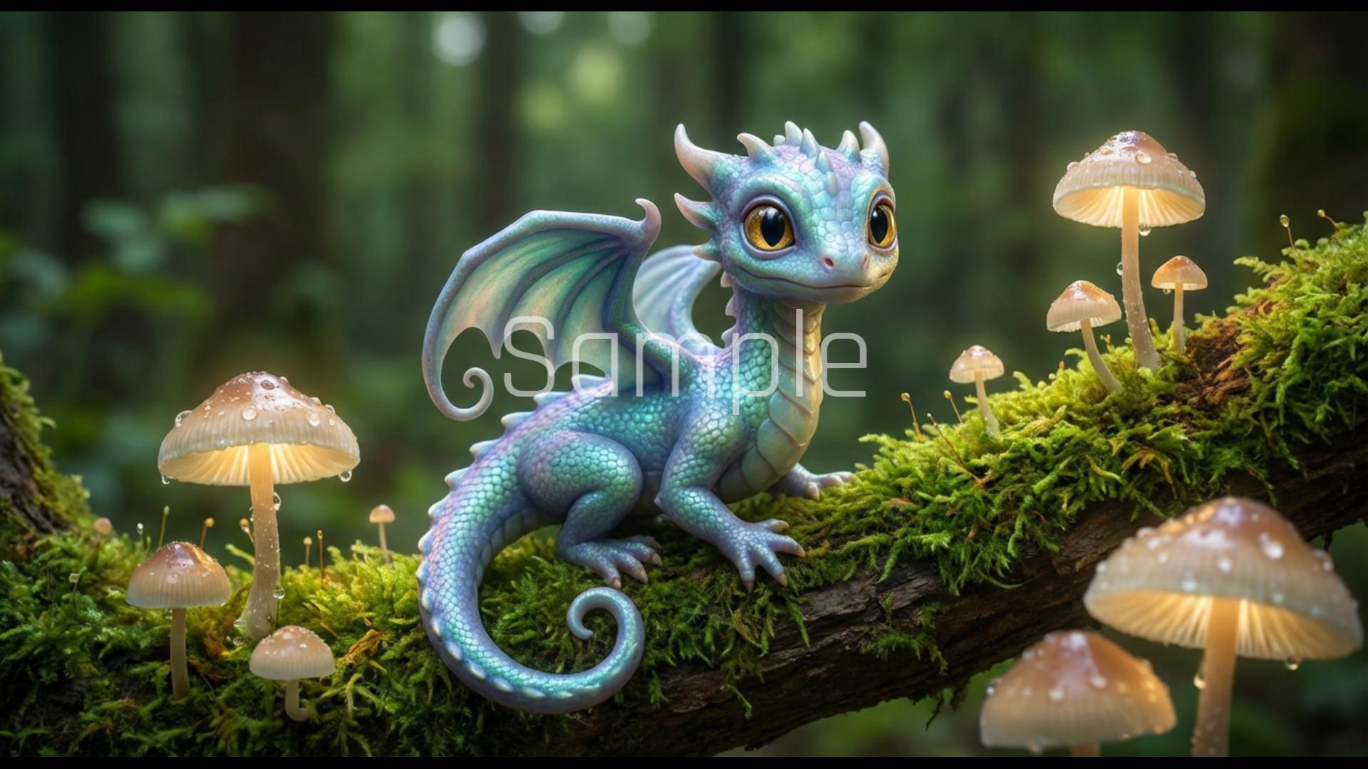 Enchanted Forest Baby Dragon Print (digital Download) - Etsy