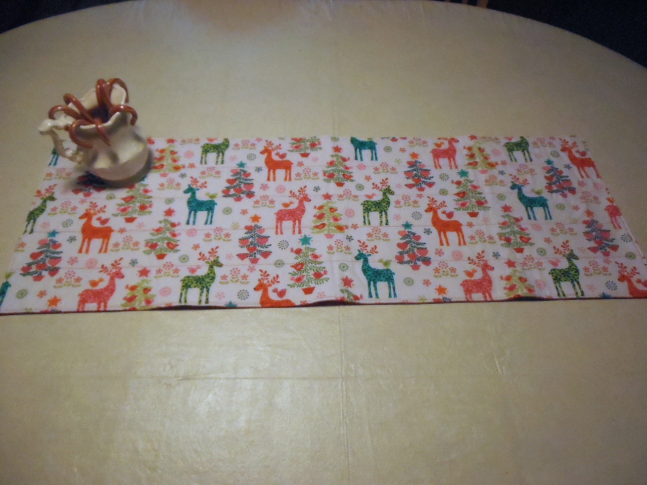 Reindeer Table Runner, Christmas Table Runner, Quilted Table Runner ...