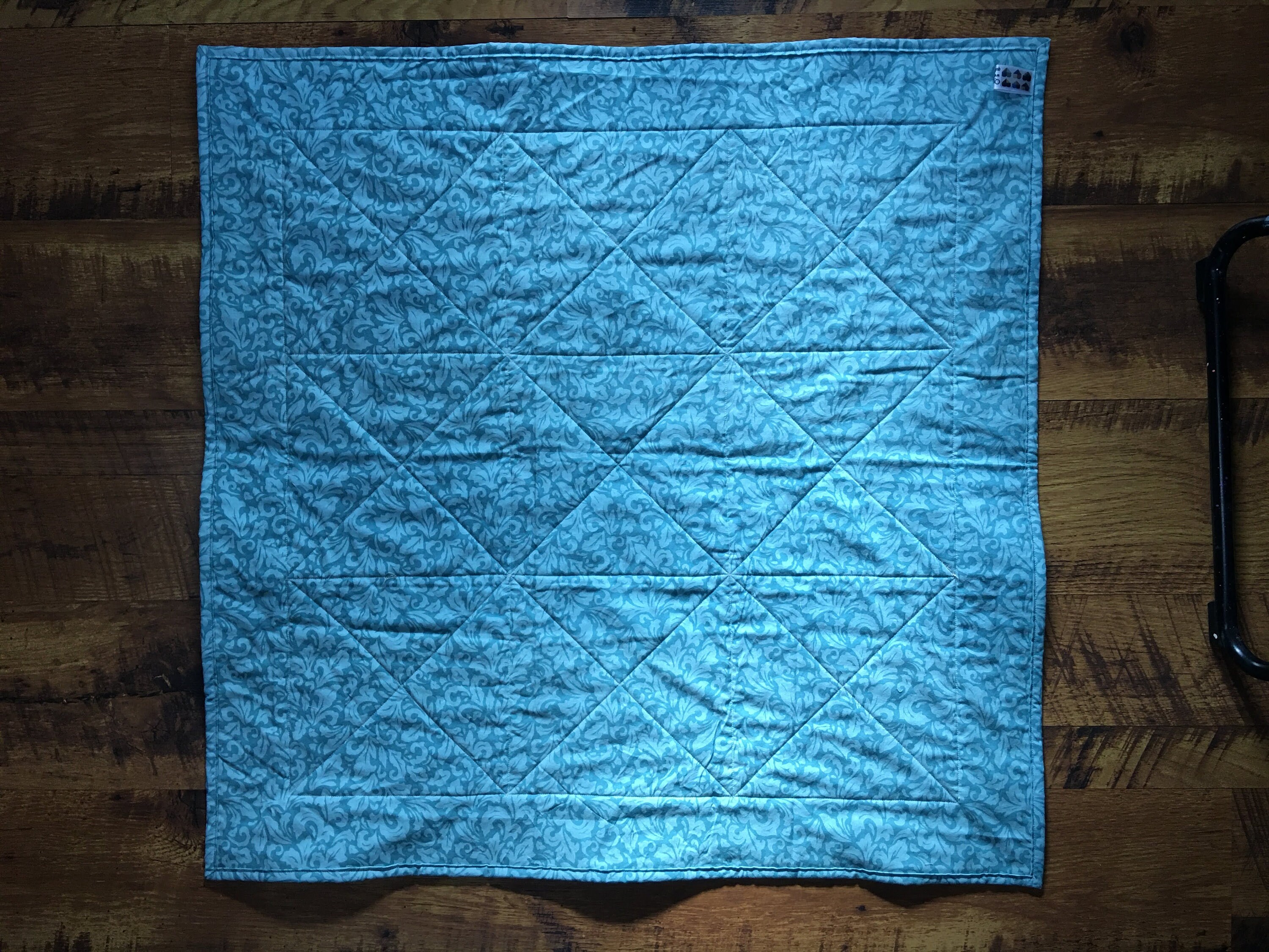 Bird Table Topper, Kitchen Table Topper, 9 Patch Table Topper, Teal and ...