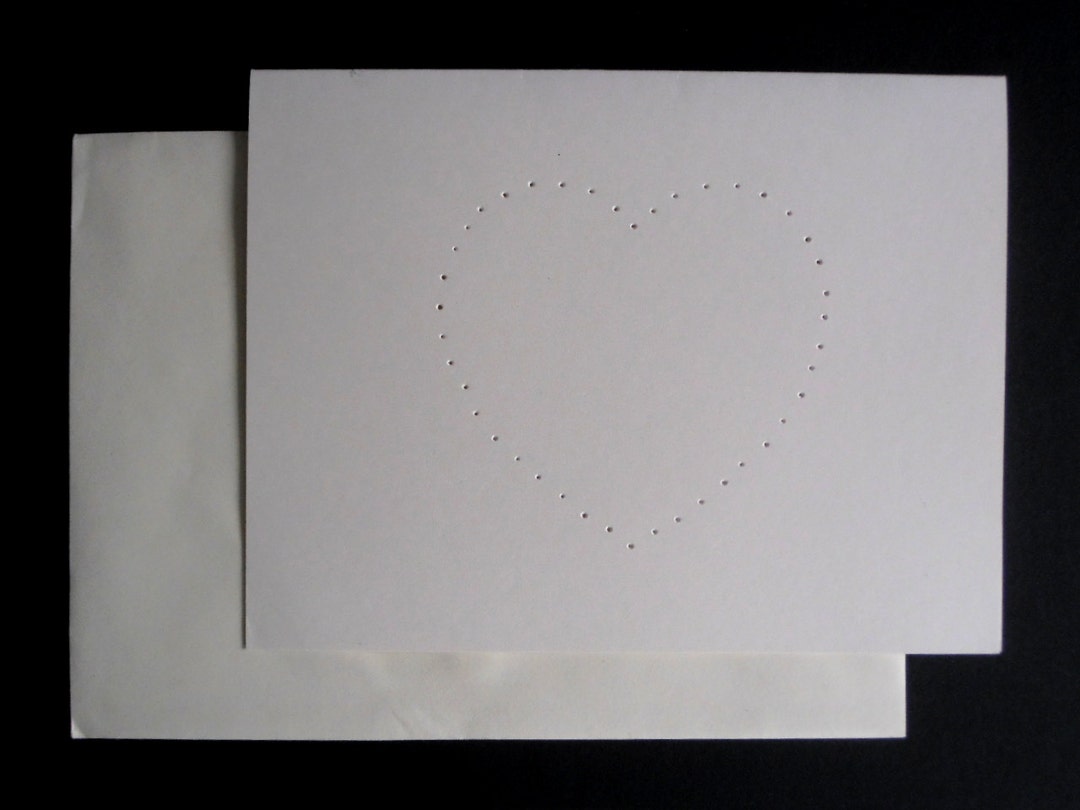 Heart Greeting Card, Heart Note Card, Heart Card, Needle Punched Note ...