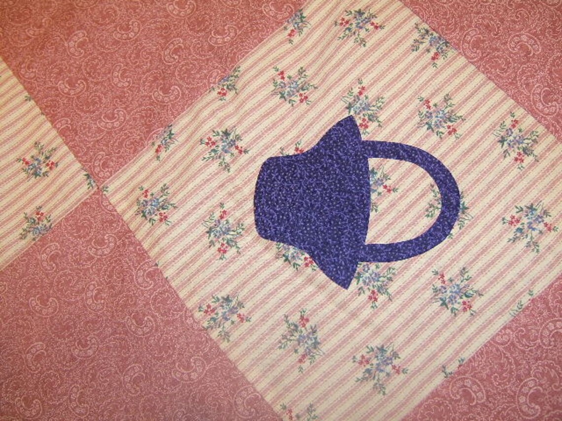 Victorian Table Runner Quilted Table Runner Appliqued - Etsy