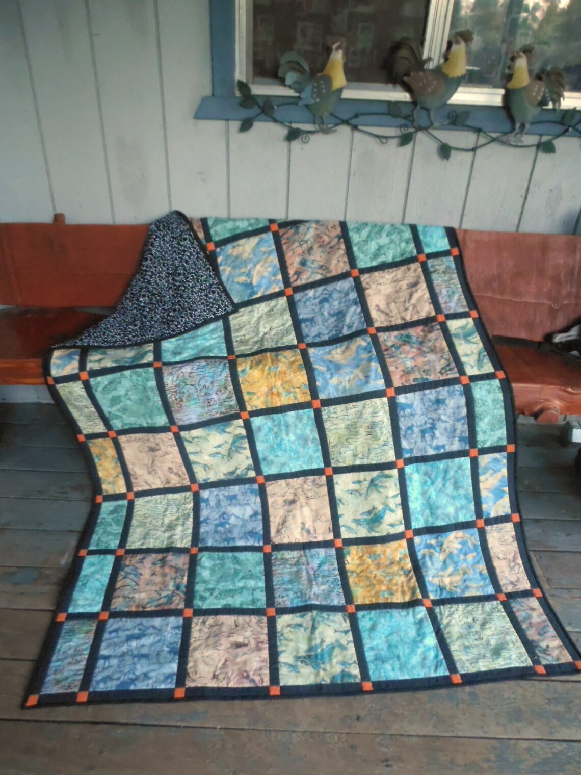 Wildlife Batik Quilt, Alaska Wildlife Quilt, Batik Patchwork Quilt ...
