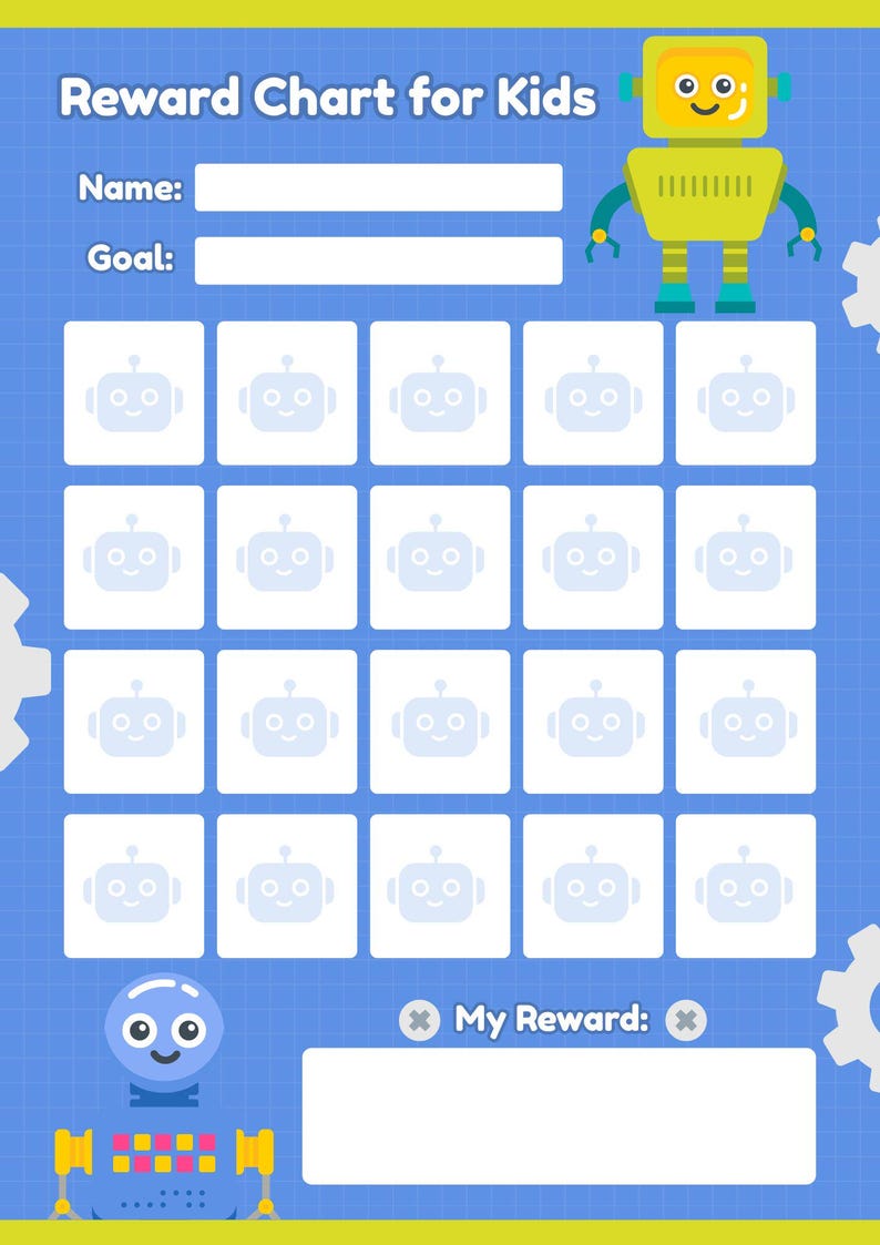 Kids Reward Chart Printable | Positive Behavior Tracker (digital ...