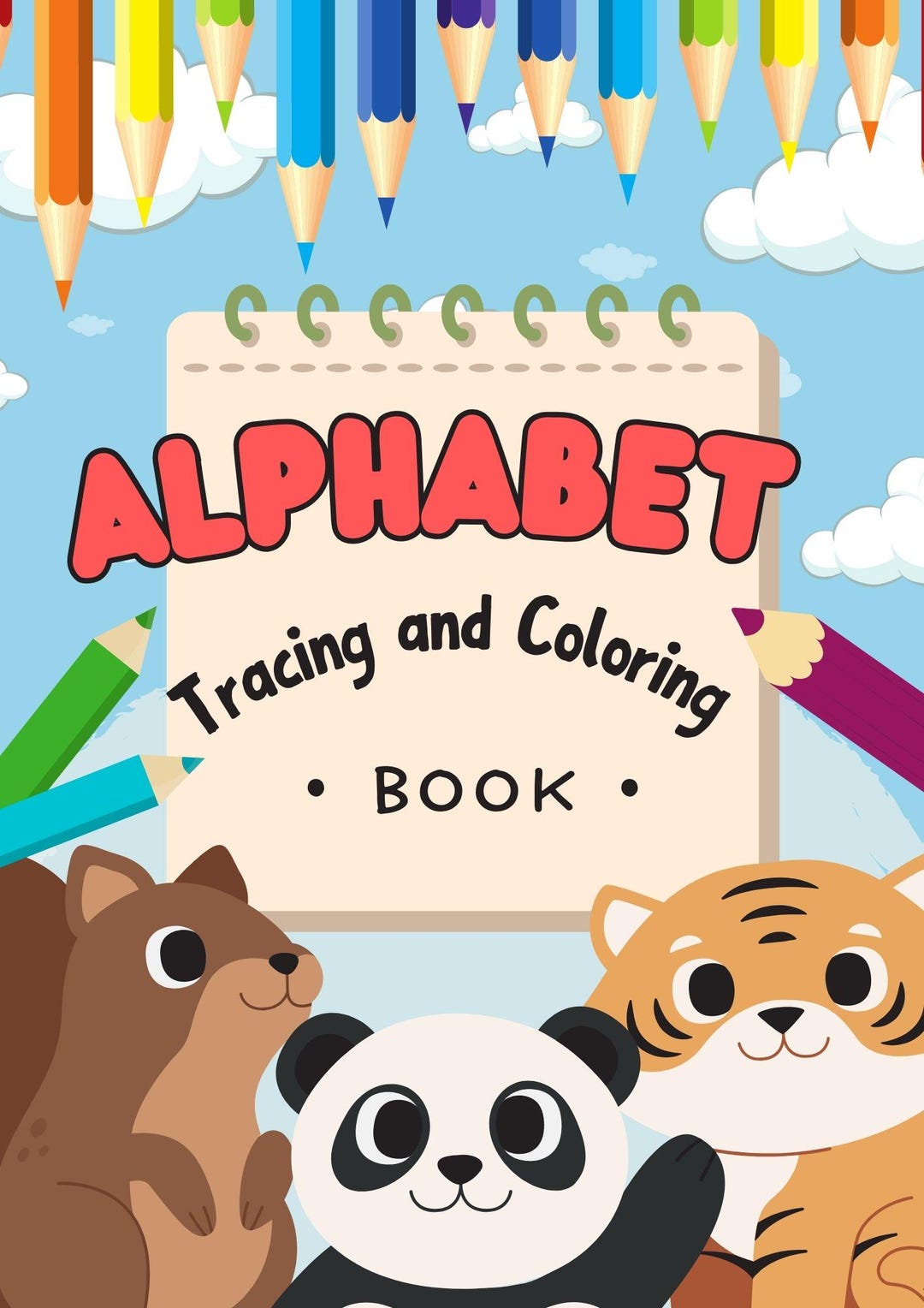 Libro para colorear y trazar el alfabeto / Práctica de escritura a mano ...