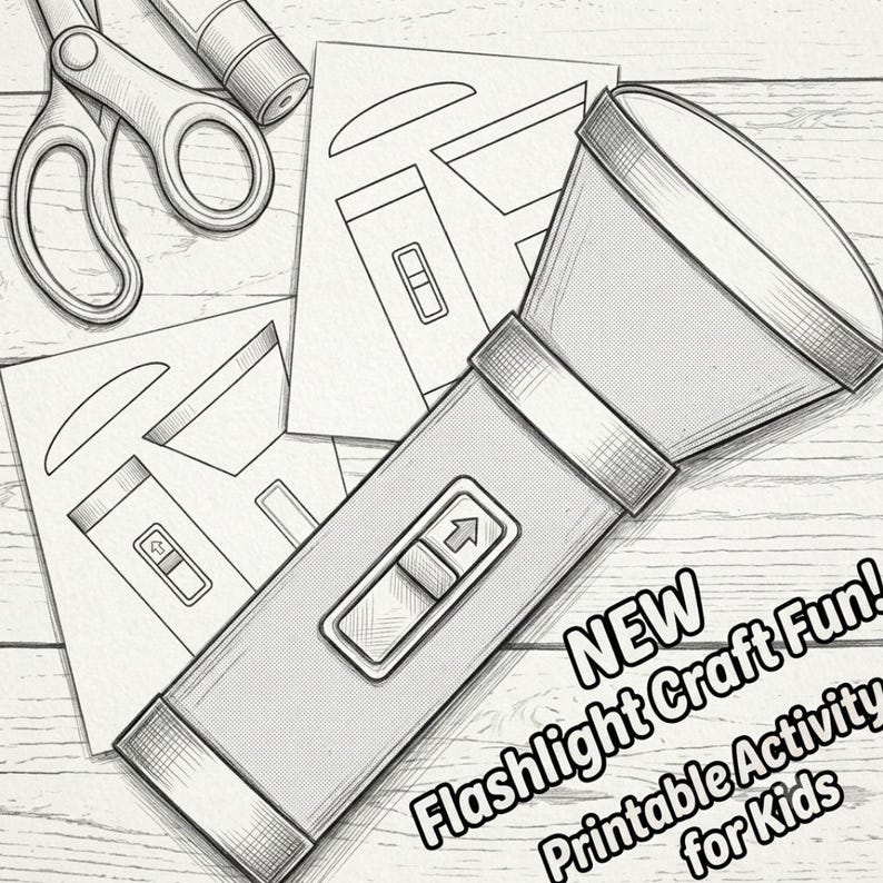 Flashlight Craft Template for Kids | Printable Paper Flashlight ...