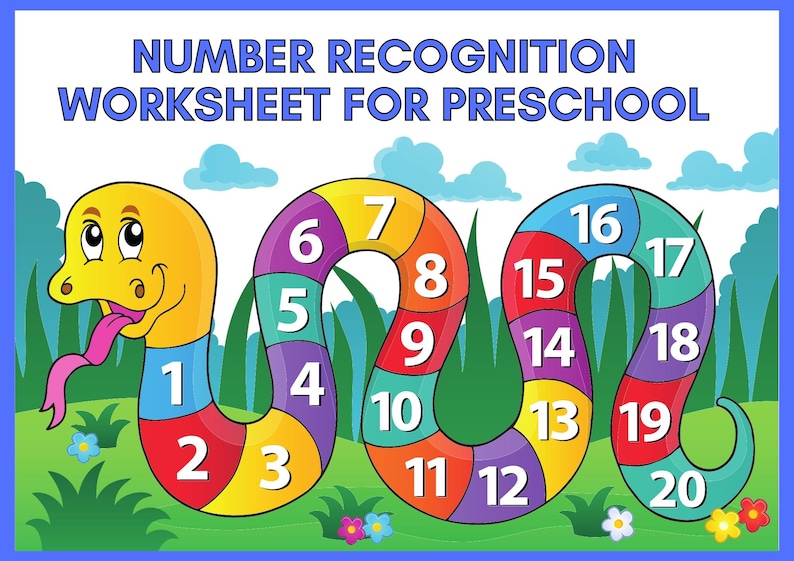 Number Recognition Worksheet for Preschool | Counting & Color Activity ...