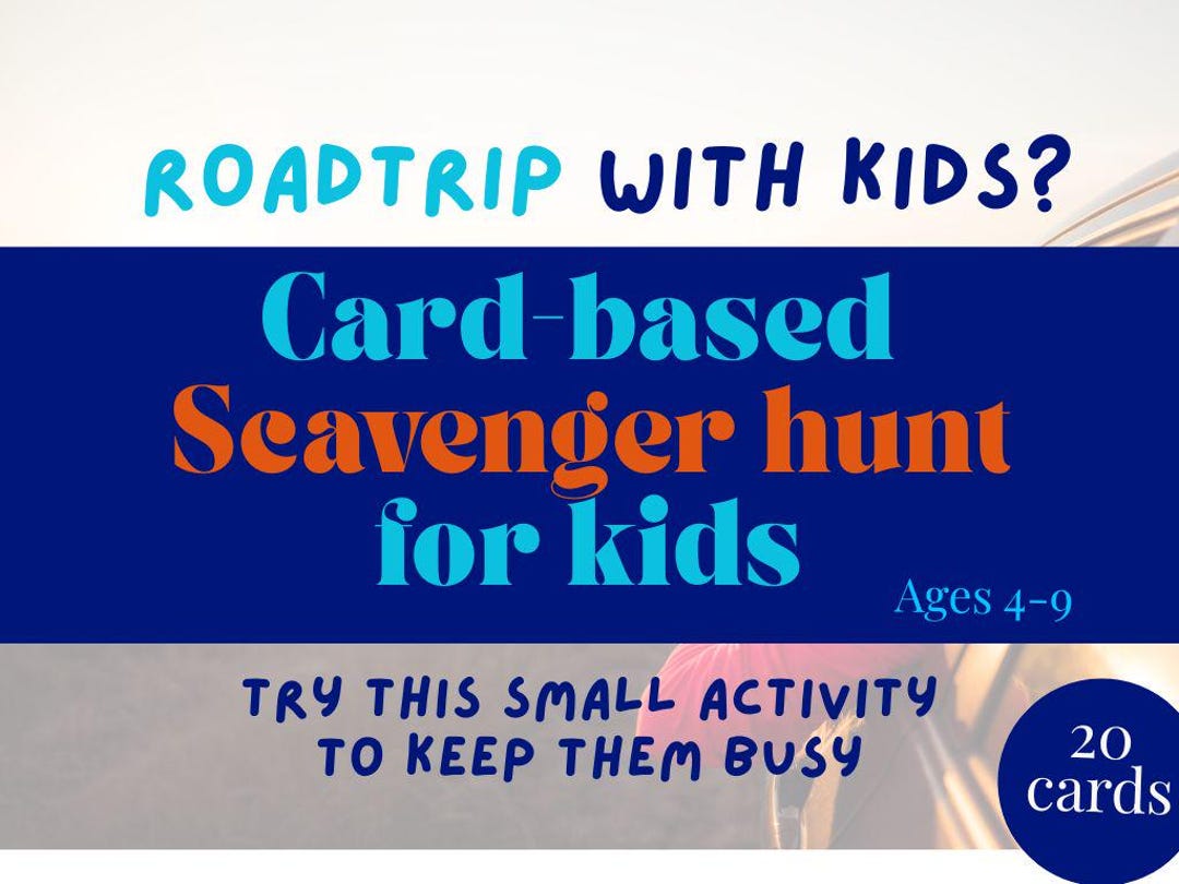 Road Trip Scavenger Hunt Cards for Kids | Printable Car Travel Game ...