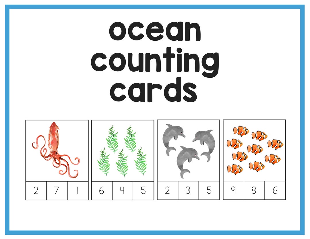 Ocean Counting Cards - Etsy