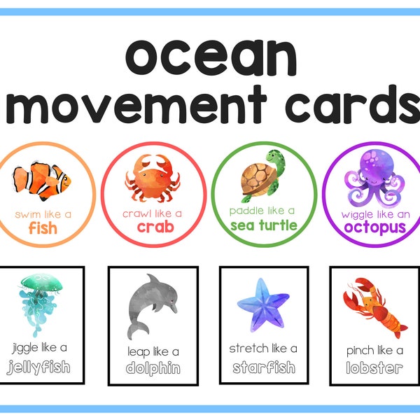 Ocean Movement Cards - Etsy
