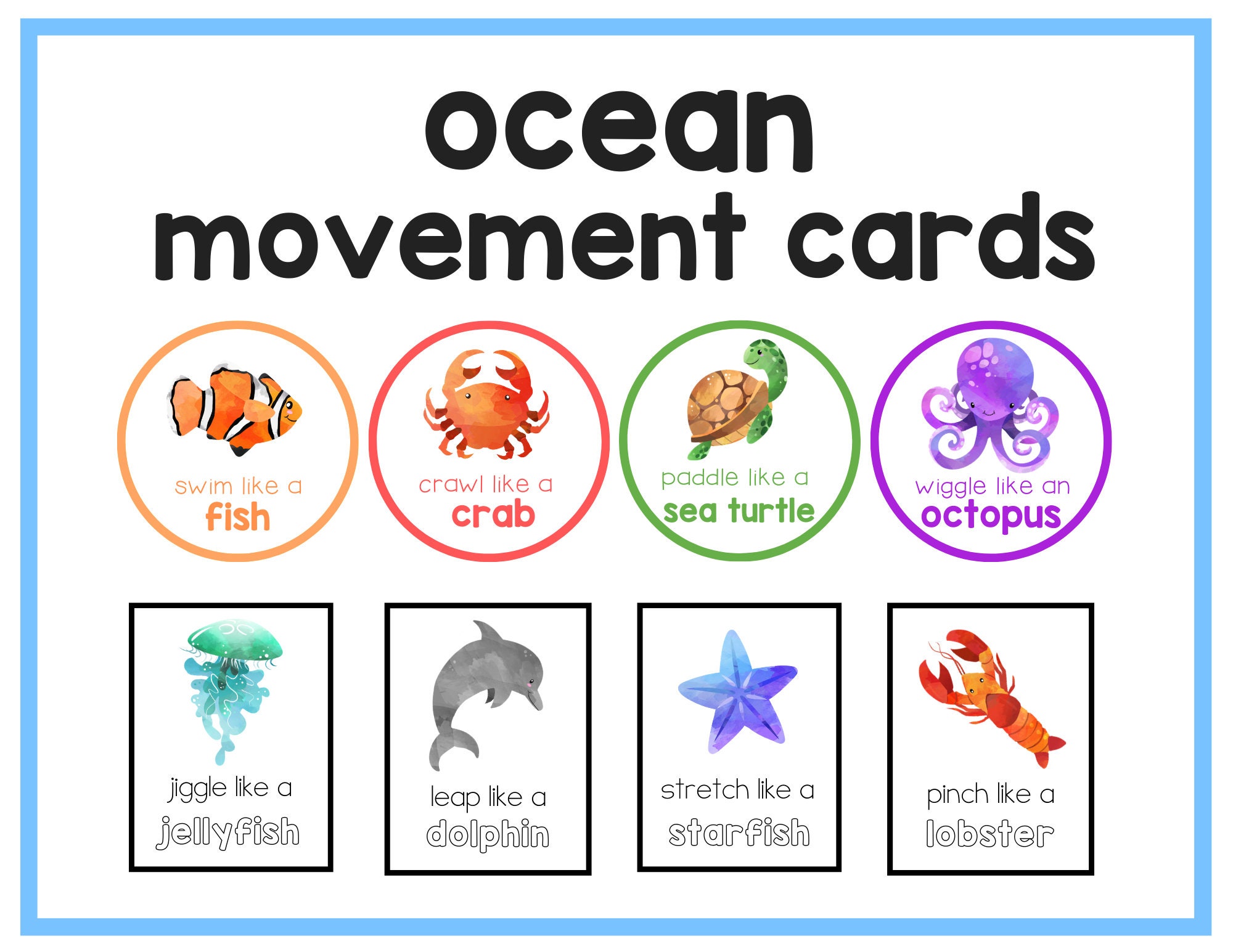 Ocean Movement Cards - Etsy