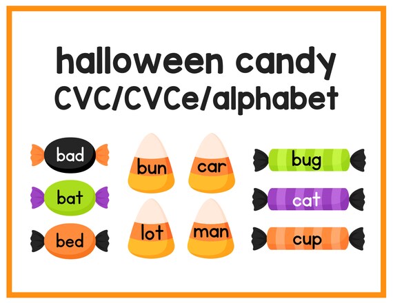Halloween CVC Cvce and Alphabet Candy | Etsy