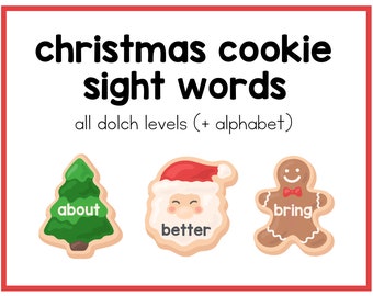 Sight Word Bingo Game Cards Christmas Themed, 1st Grade Sight Words ...
