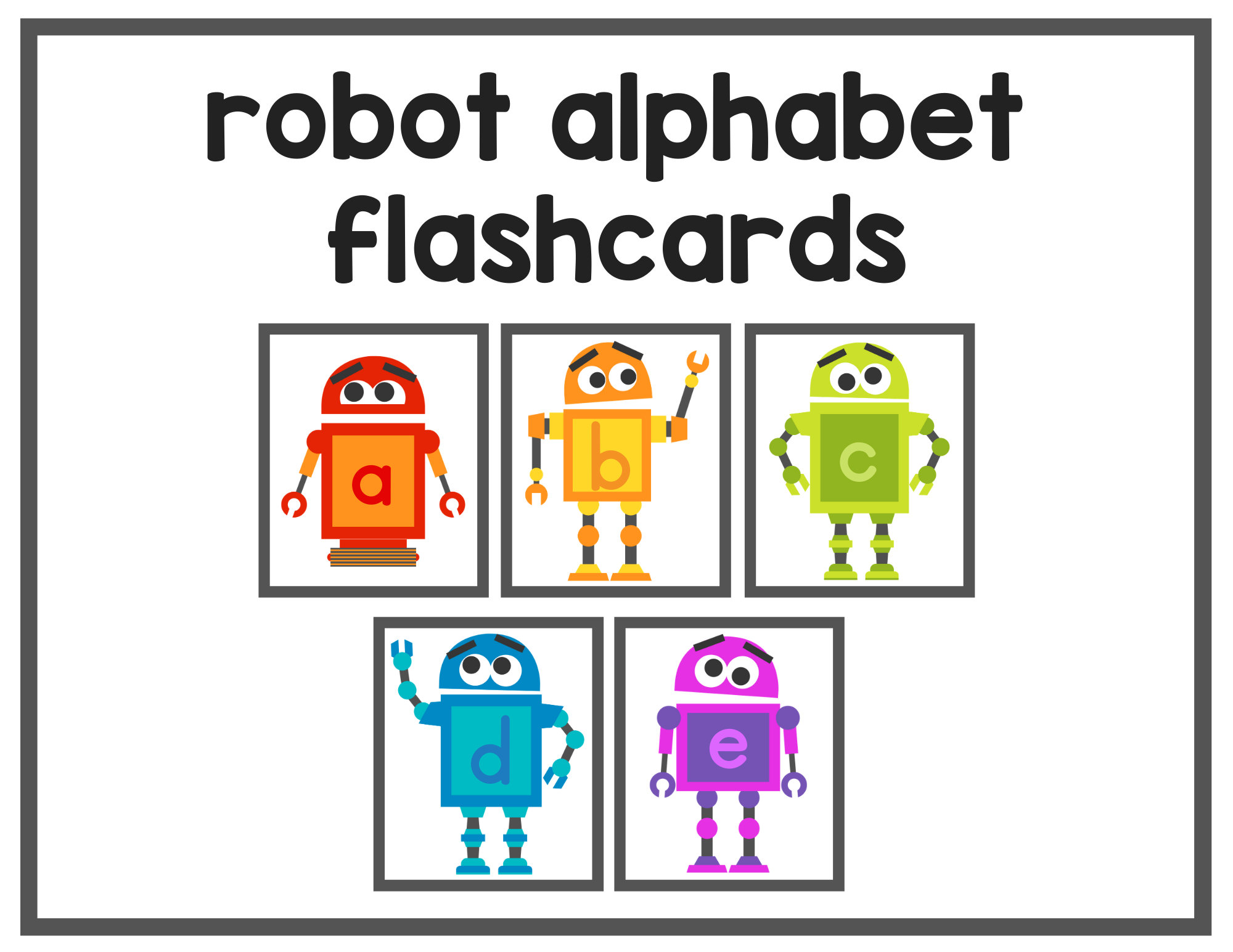Robot Alphabet Flashcards - Etsy Schweiz