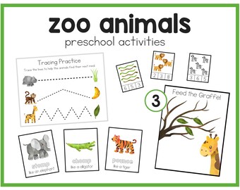 Zoo Animal Matching Game Preschool Activities Printable Zoo Matching ...
