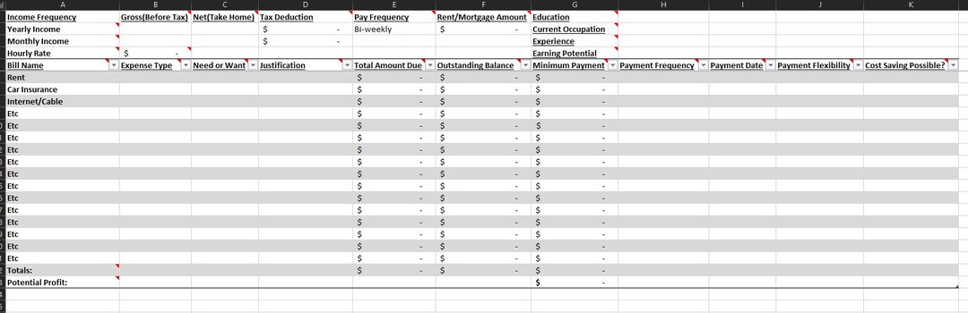 Payday System - Budget Spreadsheet | Bills, Debts, Borrowing & Spending ...