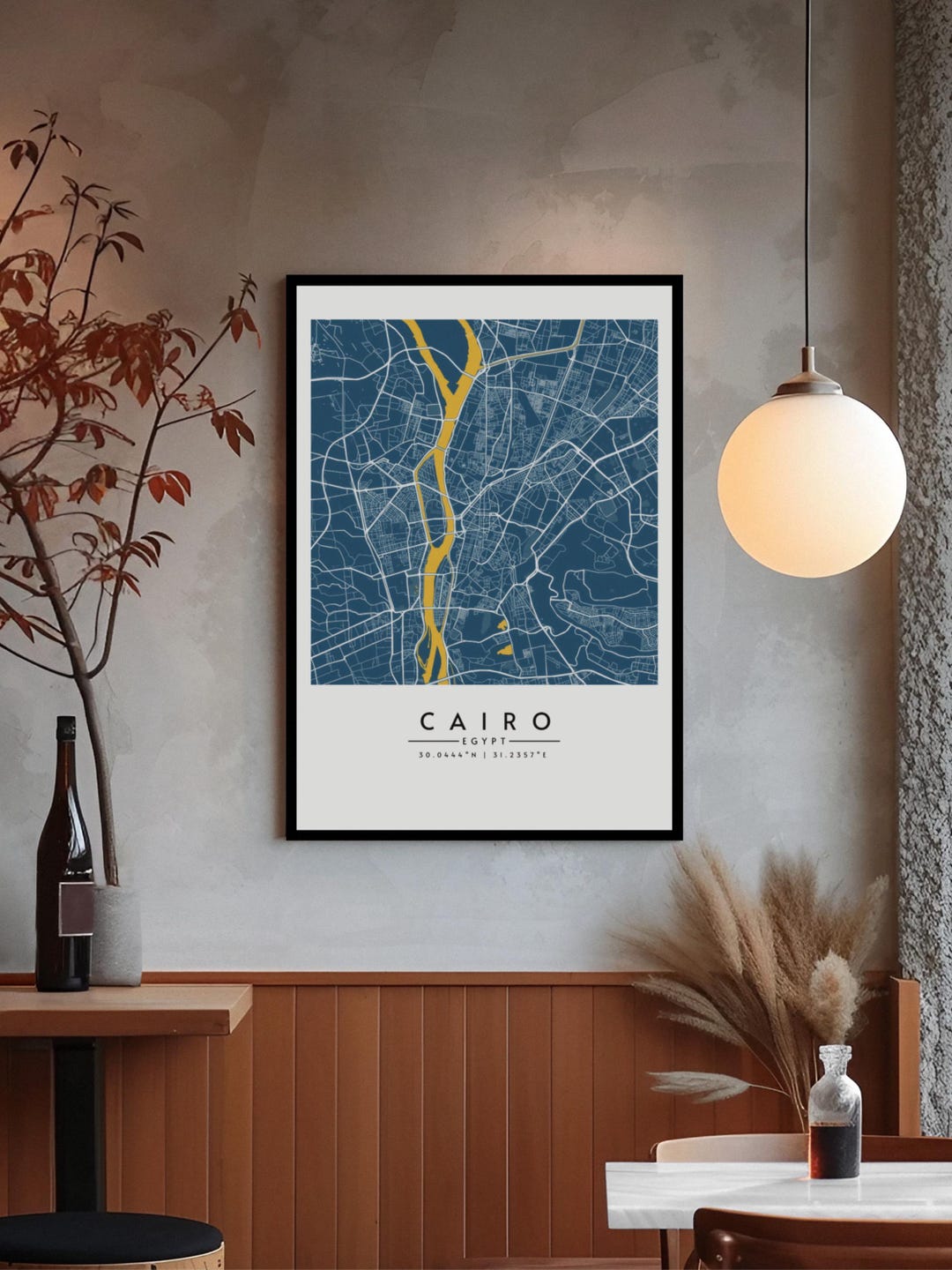 Cairo City Map Wall Art – Framed Color Map Print, Ready to Hang - Etsy ...