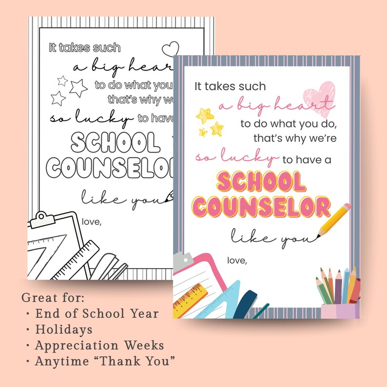 School Counselor Appreciation- Standard Card and Gift Card Holder ...