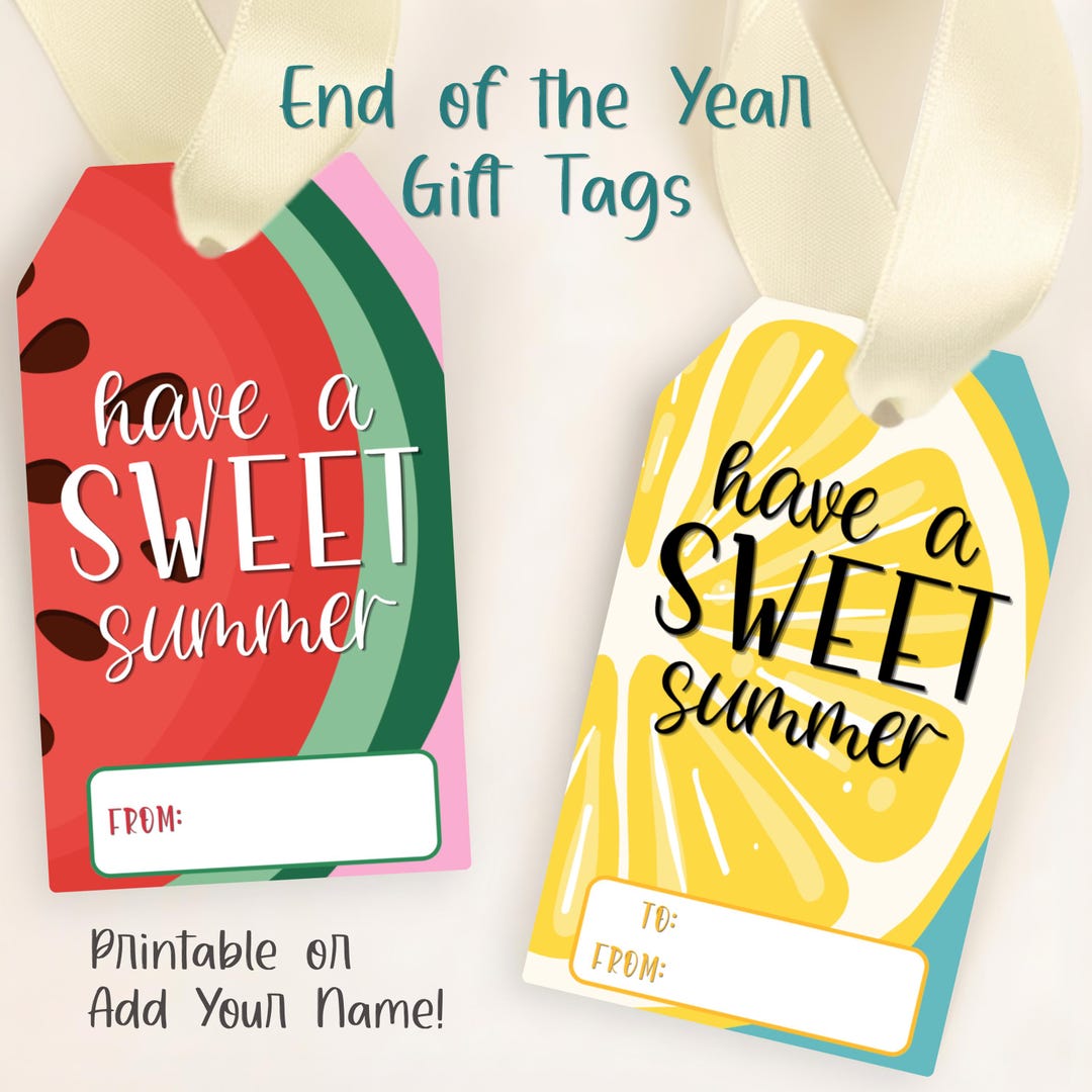 End of Year Gift Tag Printable Template for Gift Tags Custom Gift Tag ...