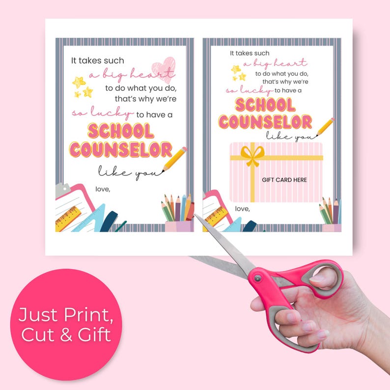 School Counselor Appreciation- Standard Card and Gift Card Holder ...