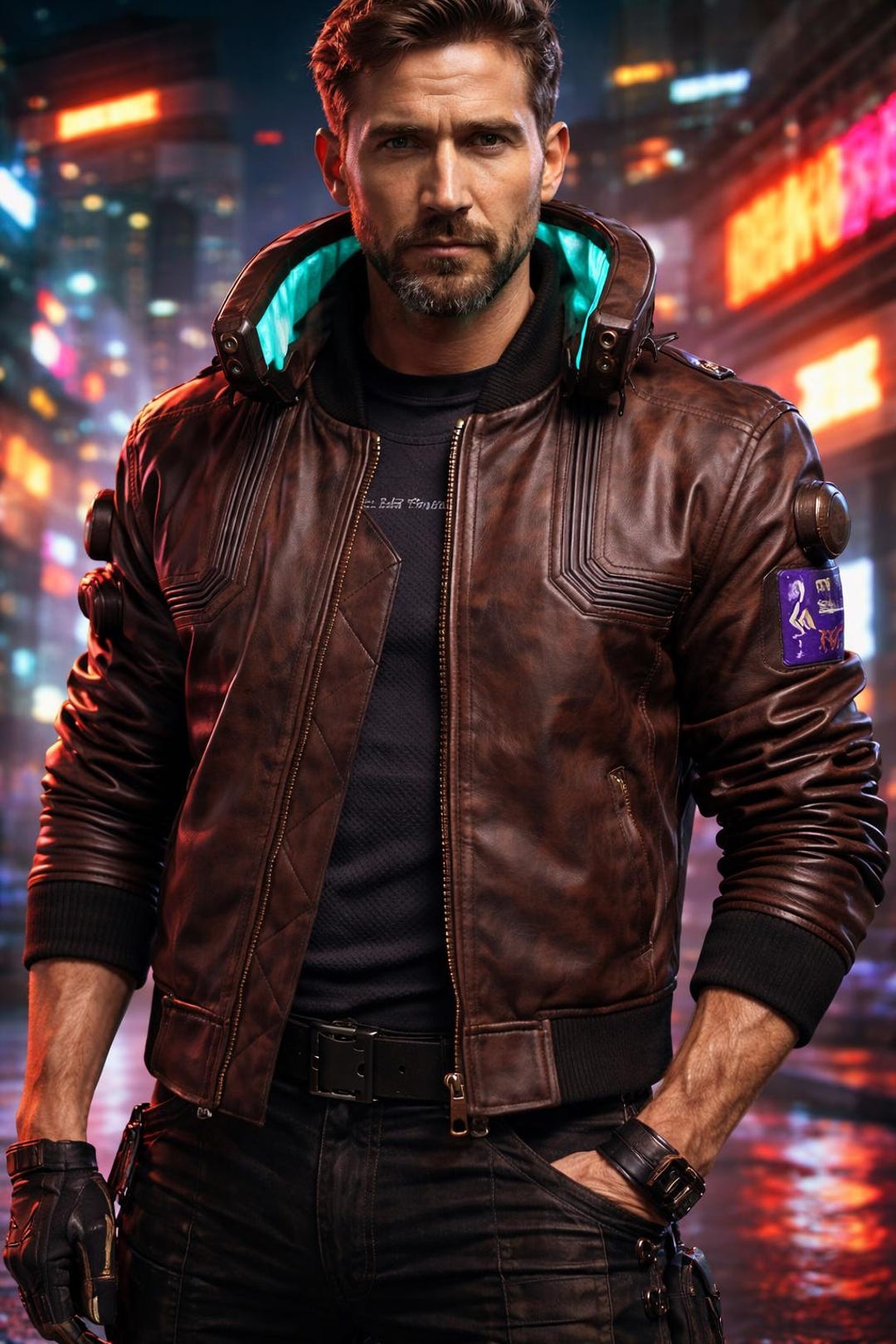 Cyberpunk 2077 Samurai Leather Jacket | Cyberpunk LED Cosplay | Johnny ...