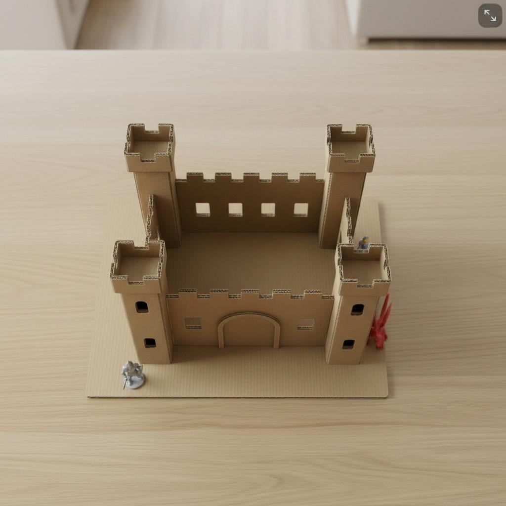 Printable Castle Template for Kids | Cardboard Fortress Craft DIY ...